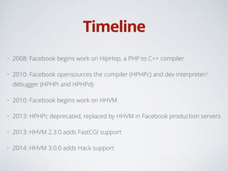 HHVM and Hack: A quick introduction | PPT