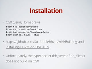 HHVM and Hack: A quick introduction | PPT