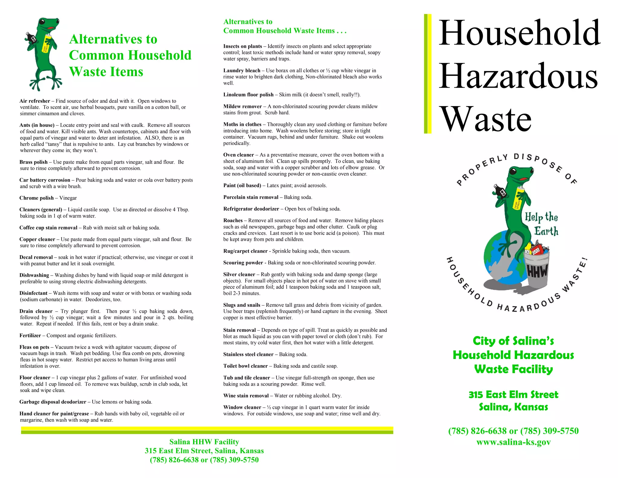 City of Salina Brochure-Household Hazardous Waste | PDF
