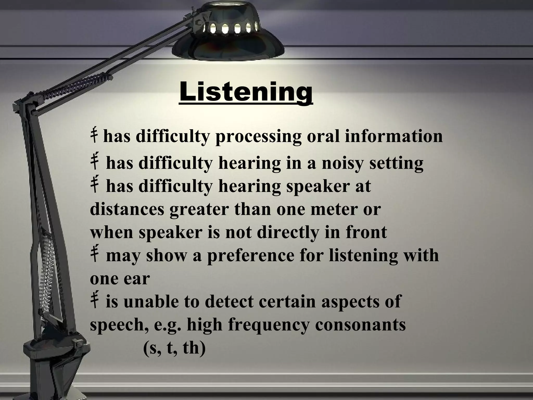 Teaching Students with Hearing Impairment | PPT
