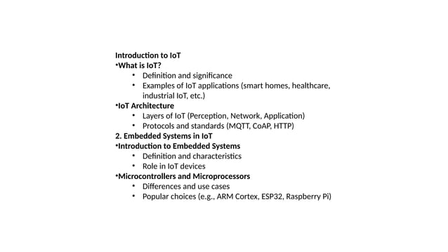embedded Iot from basic to the elements required | PPT