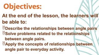 Angle Pairs-Classification of angles-----Supplement | PPTX