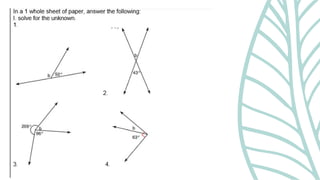 Angle Pairs-Classification of angles-----Supplement | PPTX