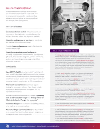 Hunt Institute: Food insecurity | PDF | College Education | Education