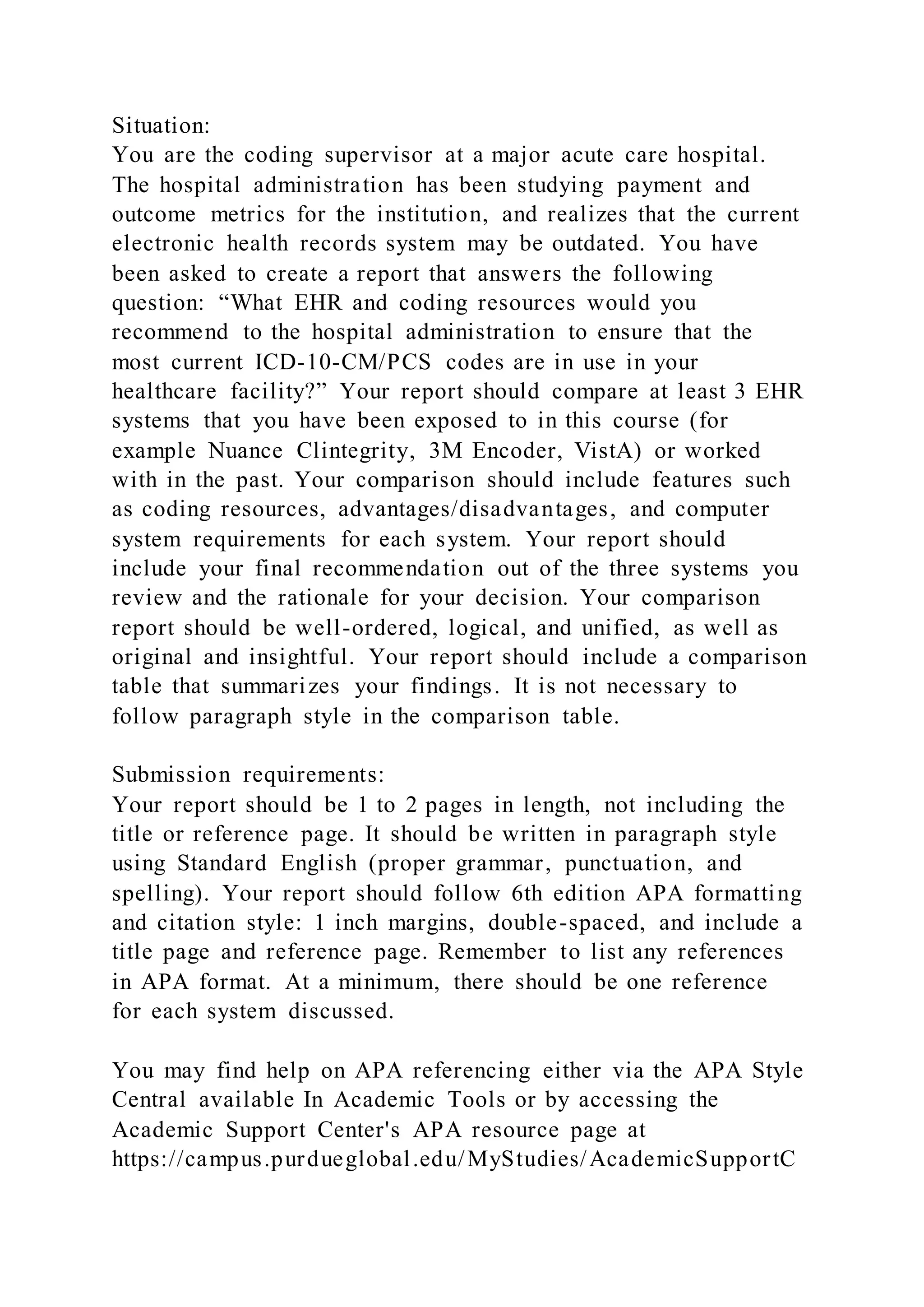 HI253 Medical Coding IUnit 6 Assignment Instructions | DOCX