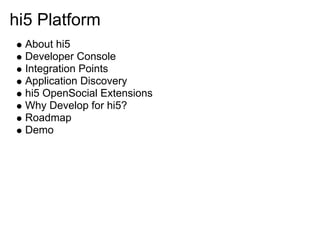 hi5 Platform Presentation (Google User Group) | PDF | Web Development ...