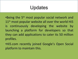 Hi 5 Rebranding | PPT | Social Networking | Internet