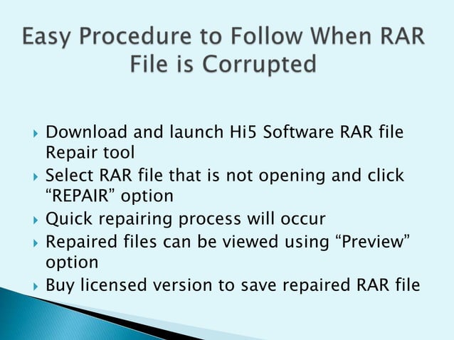 Repair and Extract Corrupted RAR File | PPT