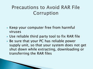 Repair and Extract Corrupted RAR File | PPT