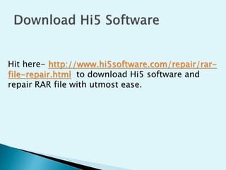 Repair and Extract Corrupted RAR File | PPT