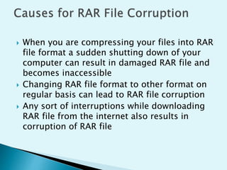 Repair and Extract Corrupted RAR File | PPT