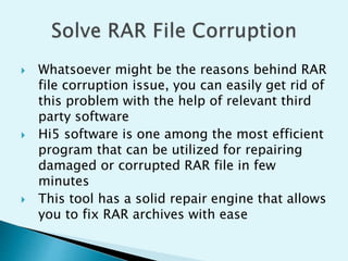 Repair and Extract Corrupted RAR File | PPT