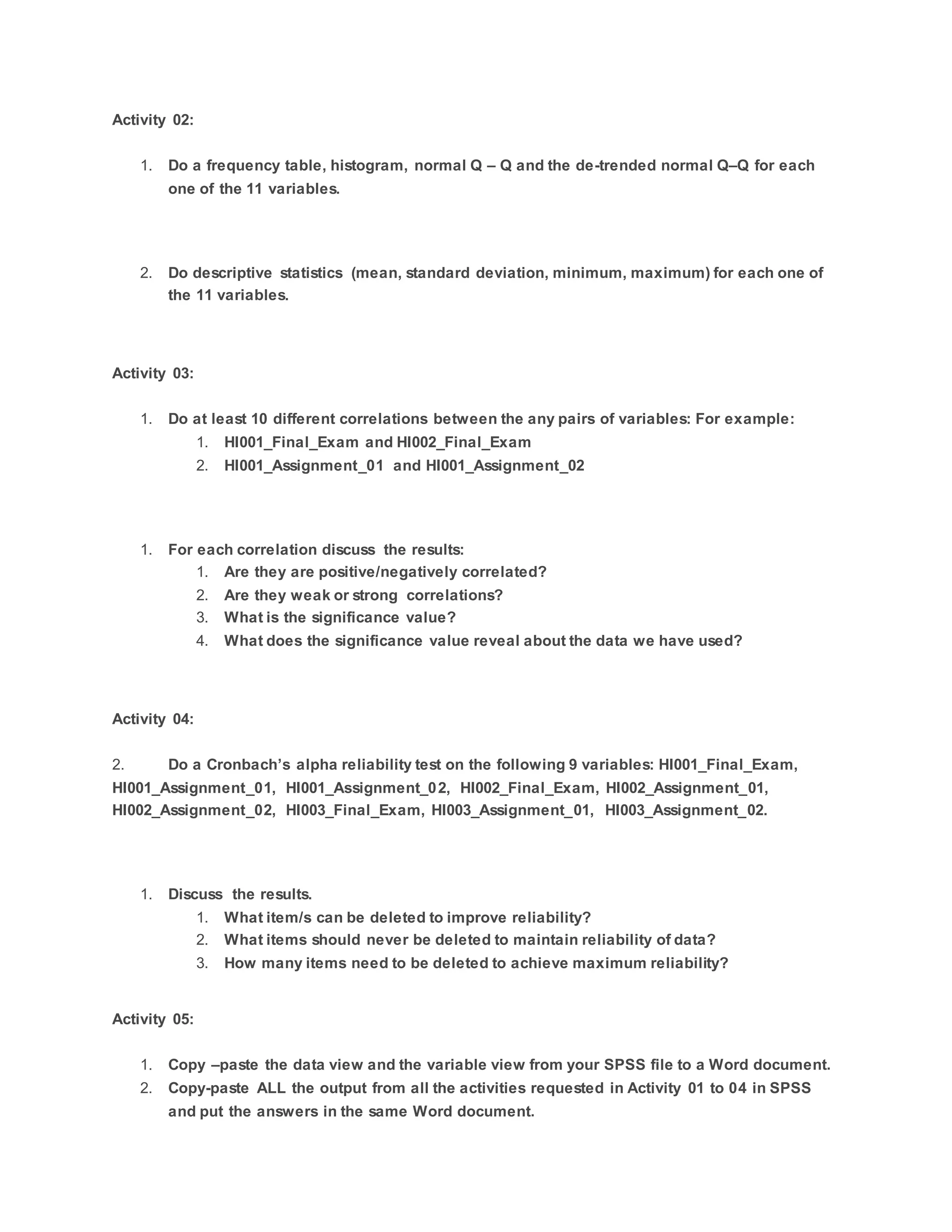 Hi6007 spss assignment | DOCX