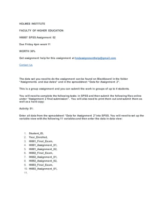 Hi6007 spss assignment | DOCX