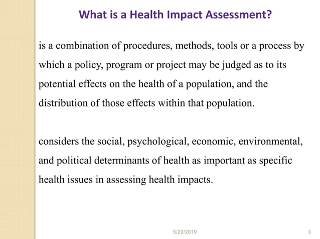 Health impact assessment | PPTX