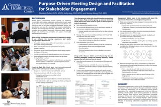 Purpose-Driven Meeting Design and Facilitation for Stakeholder ...