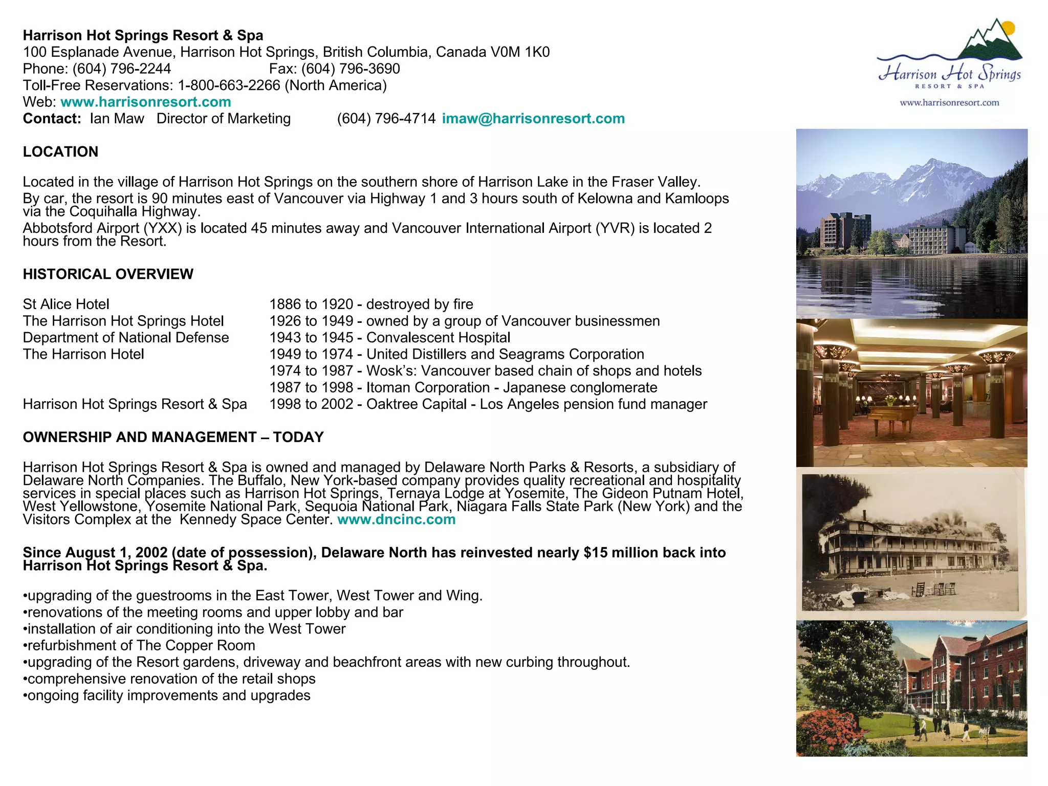Harrison Resort Info Sheet | PPT