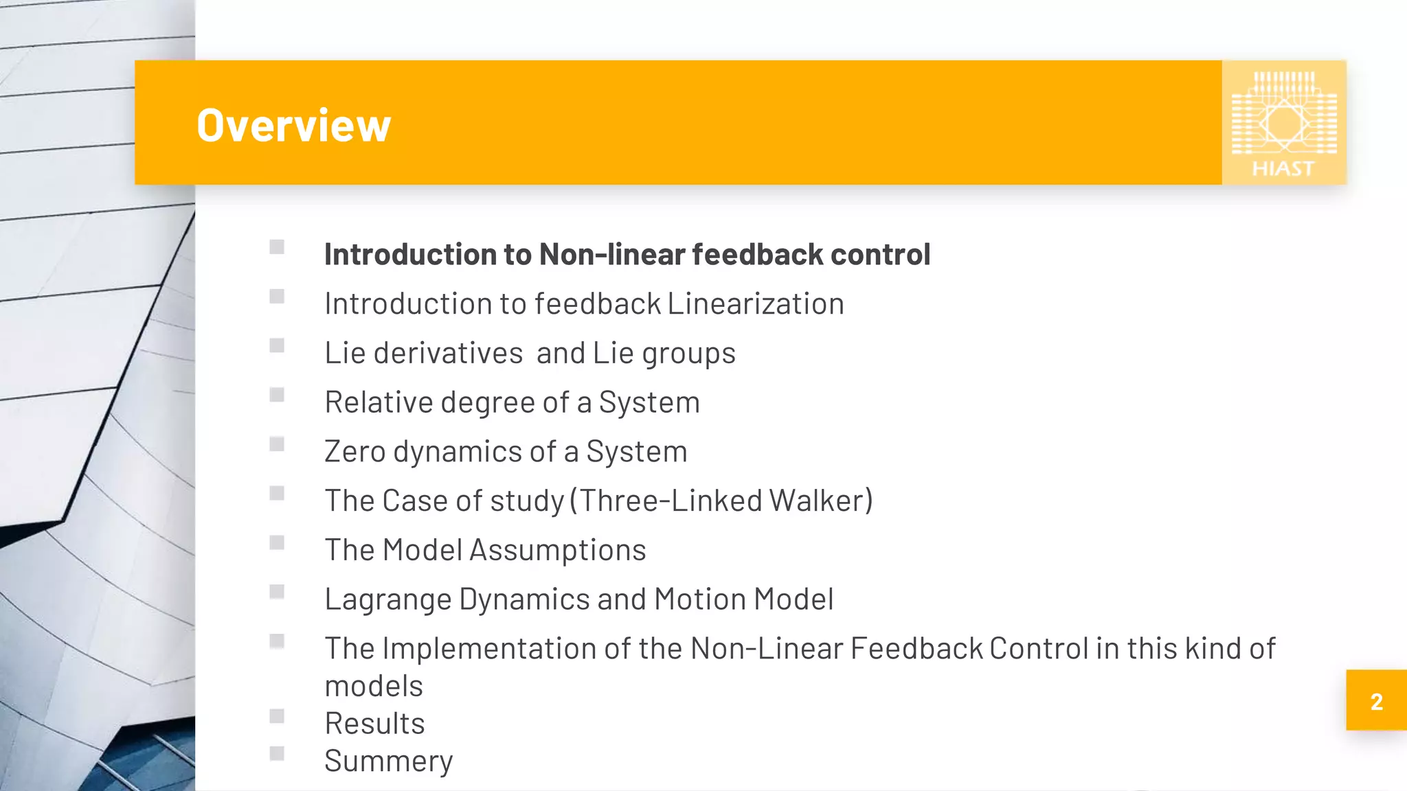 Non Linear Control Of A Bipedal Three Linked Walker Using Feedback Linearization Ppt
