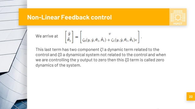 Non Linear Control Of A Bipedal Three Linked Walker Using Feedback Linearization Ppt