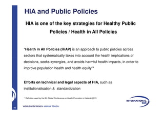 HIA in Decision Making: What We Know and What We Need to Know | PPT
