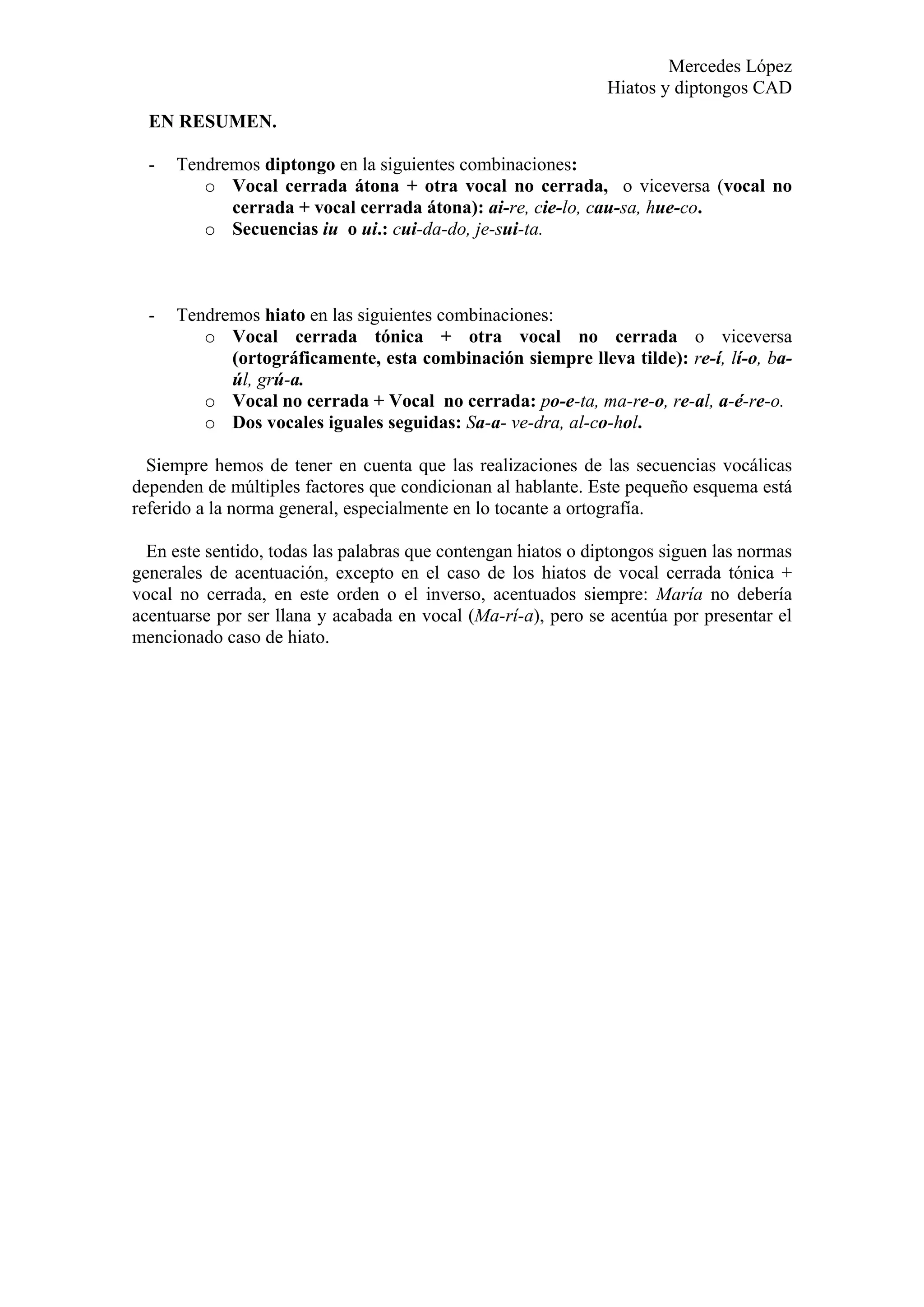 Hiatos y diptongos | PDF