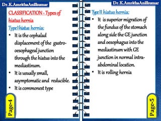 Hiatus hernia by Dr.K.AmrithaAnilkumar | PPTX