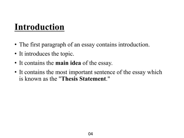 Structure of an Essay ( English Slide share) | PPT