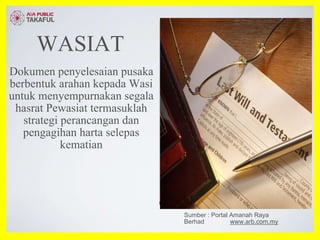 A.hbo Takaful Planner - Hibah dan wasiat | PPTX