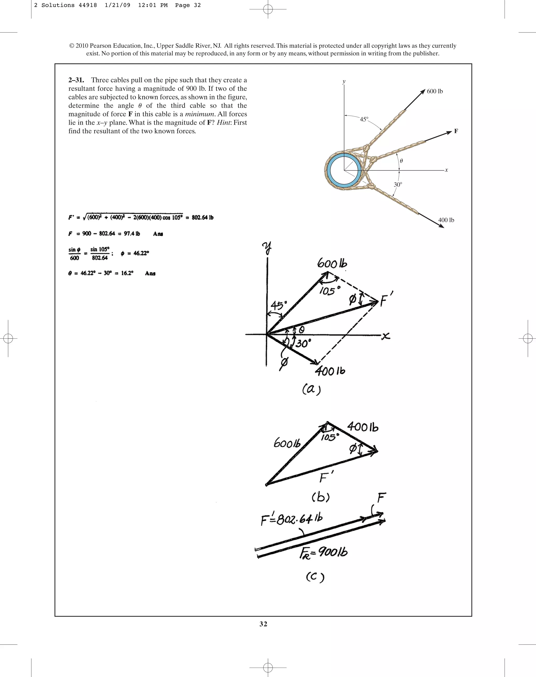 Hibbeler – Engineering Mechanics – Statics 12th Edition Solution Manual | PDF