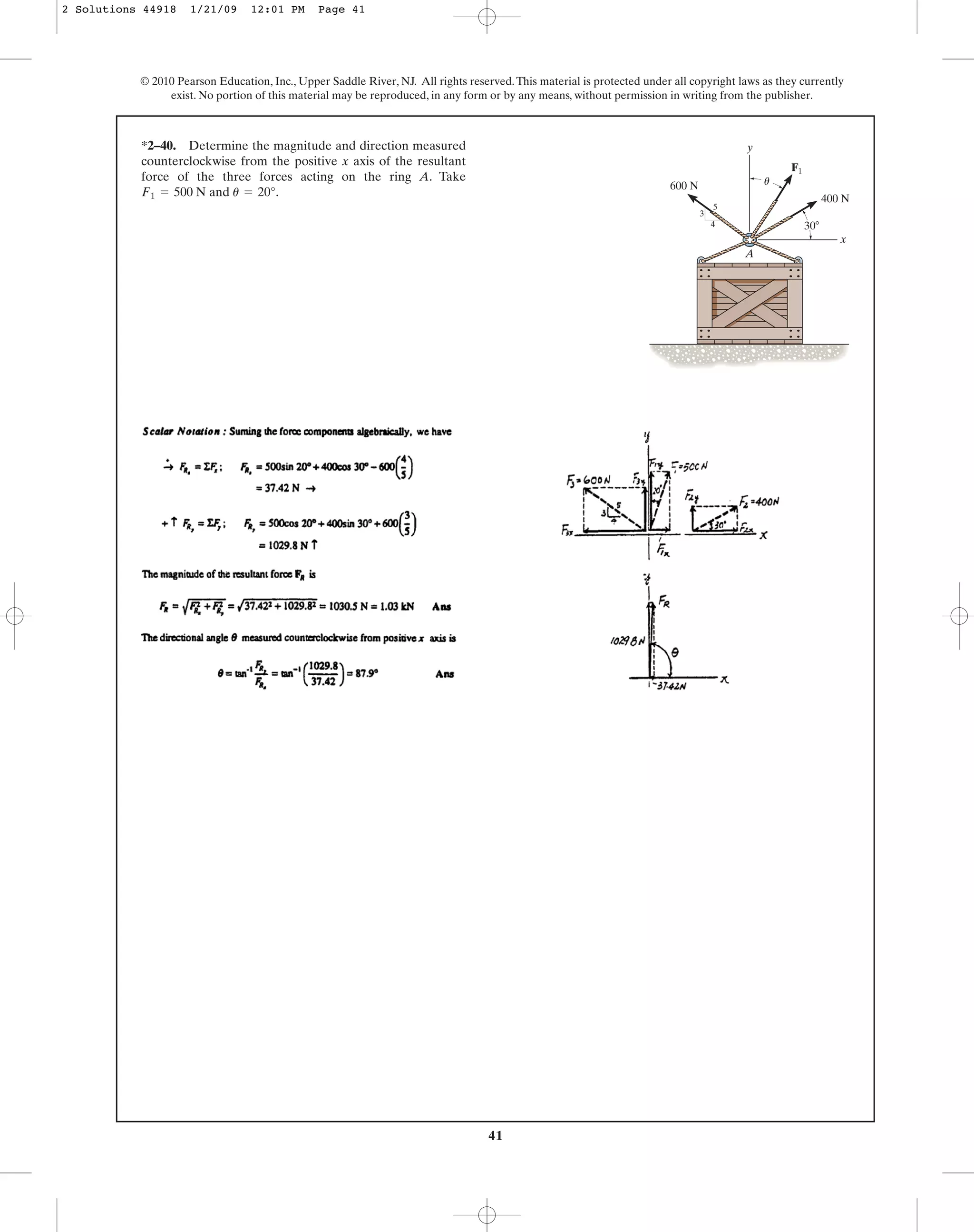 Hibbeler – Engineering Mechanics – Statics 12th Edition Solution Manual ...