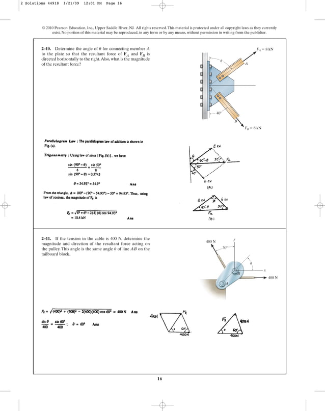 Hibbeler – Engineering Mechanics – Statics 12th Edition Solution Manual | PDF