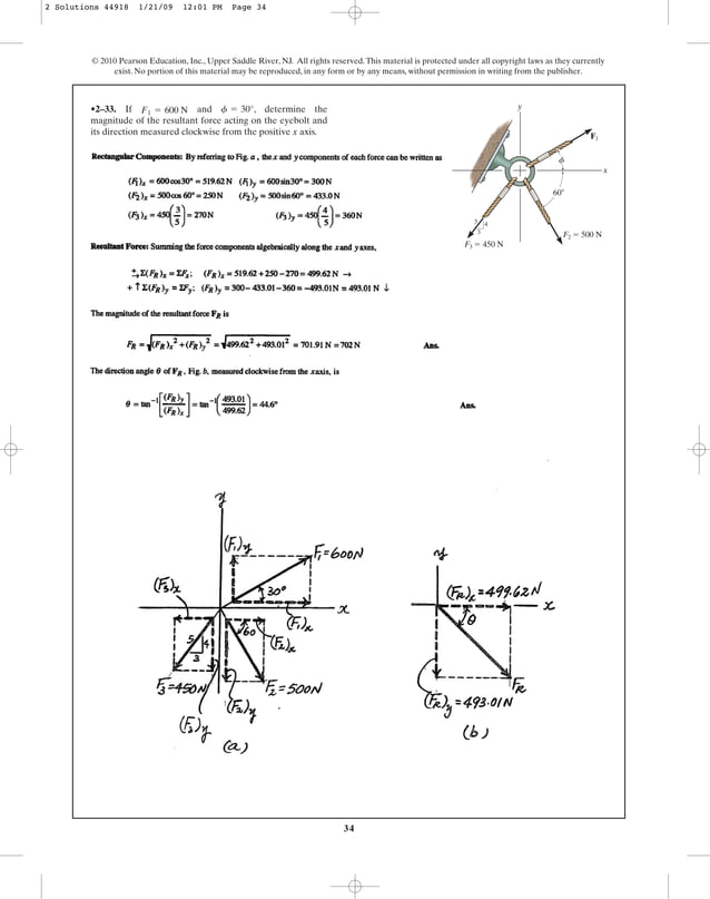 Hibbeler – Engineering Mechanics – Statics 12th Edition Solution Manual | PDF
