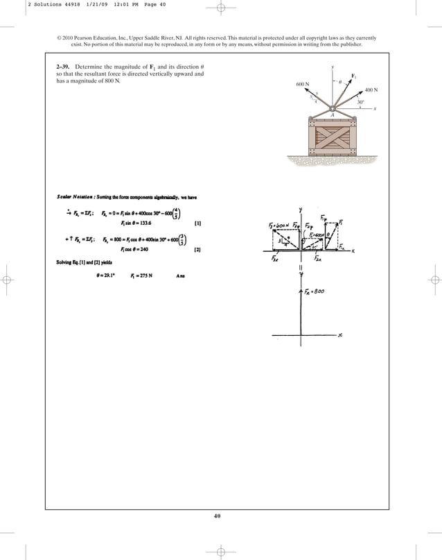 Hibbeler – Engineering Mechanics – Statics 12th Edition Solution Manual | PDF