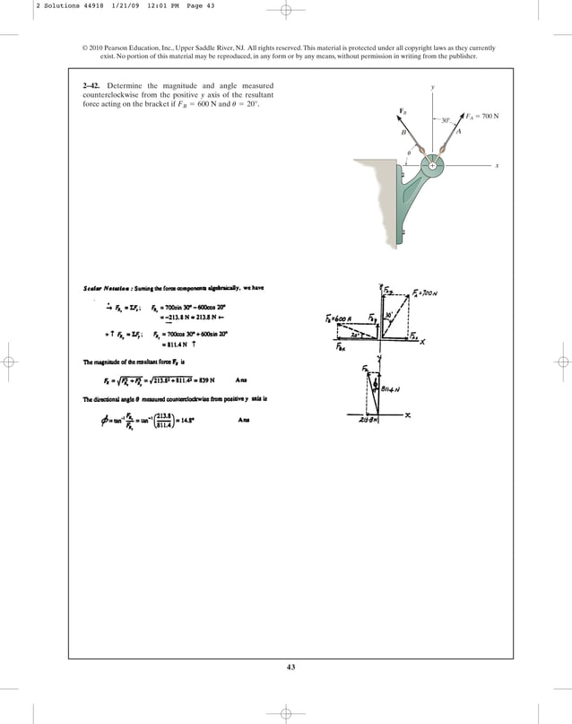 Hibbeler – Engineering Mechanics – Statics 12th Edition Solution Manual | PDF