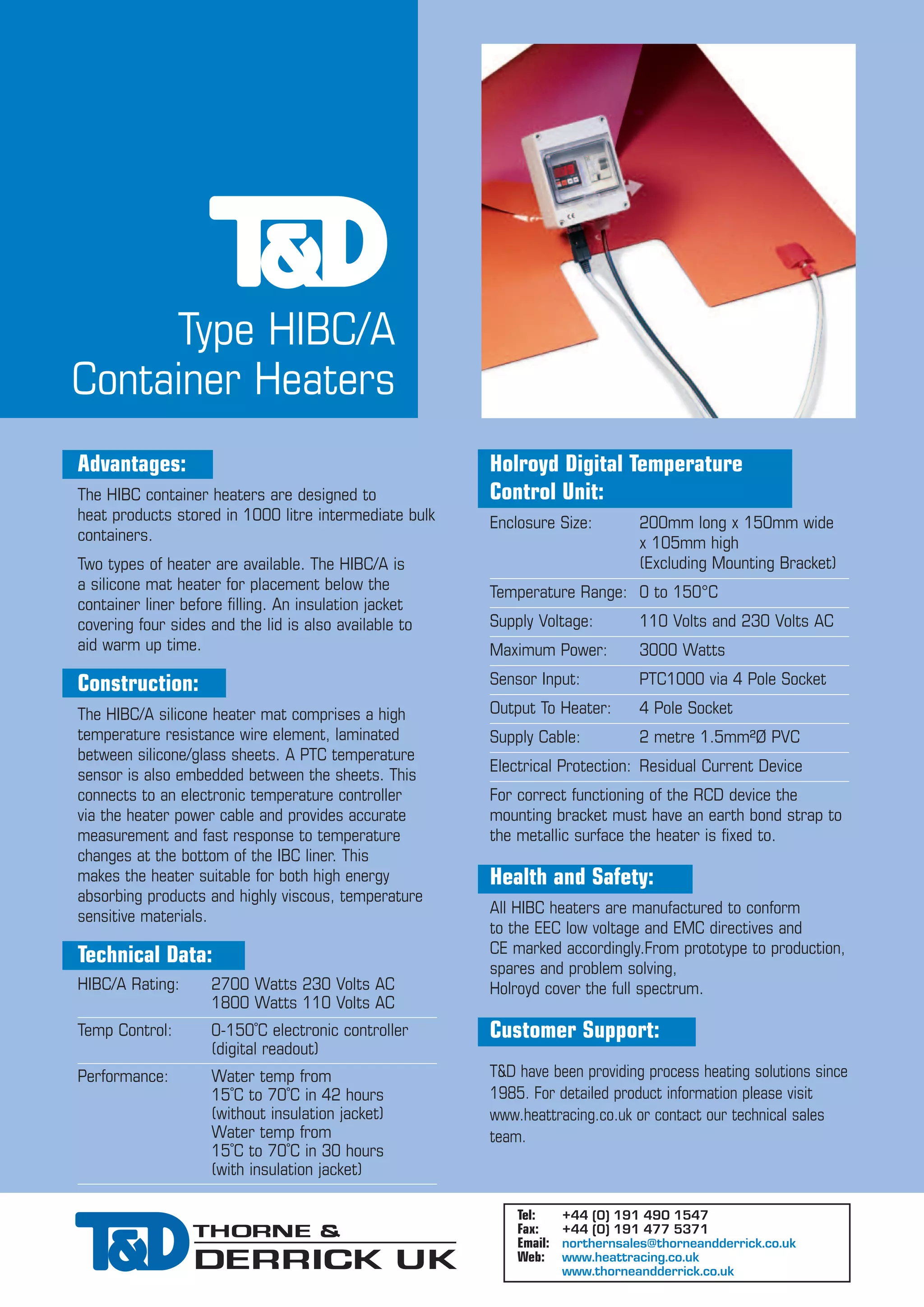 HIBC A Silicone IBC Heating Mat, Ibc Heater Mat - Brochure | PDF