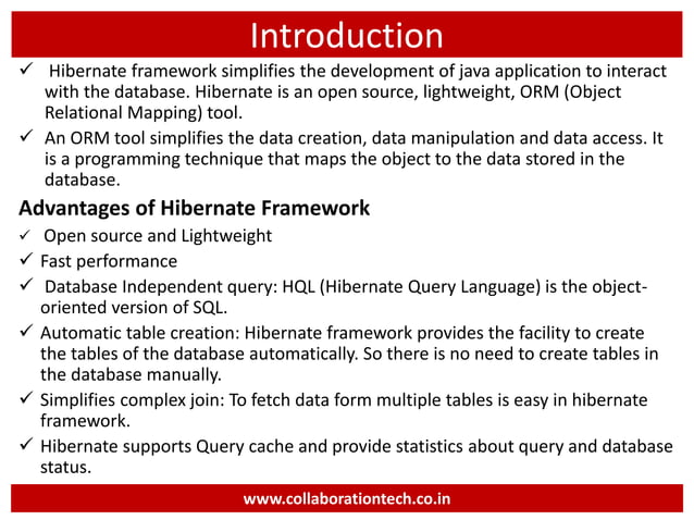 Introduction To Hibernate Framework Pptx Databases Computer