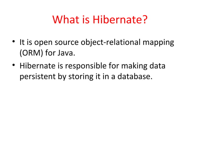 Hibernate introduction | PPT