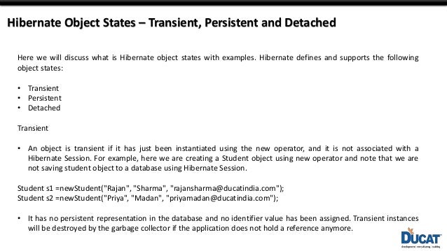 Hibernate Object States Transient Persistent And Detached Ppt