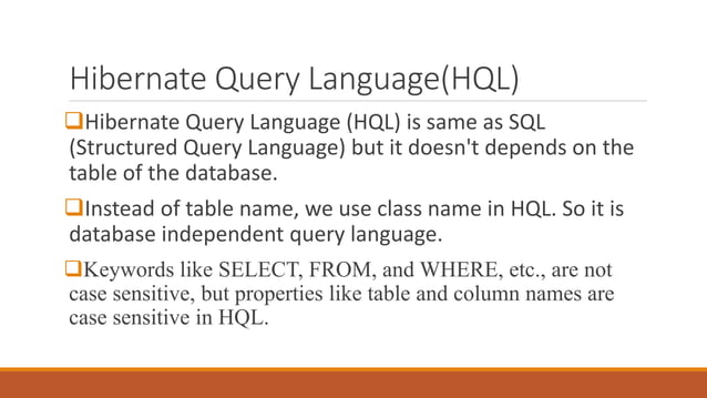 Hibernate ppt | PPTX | Databases | Computer Software and Applications
