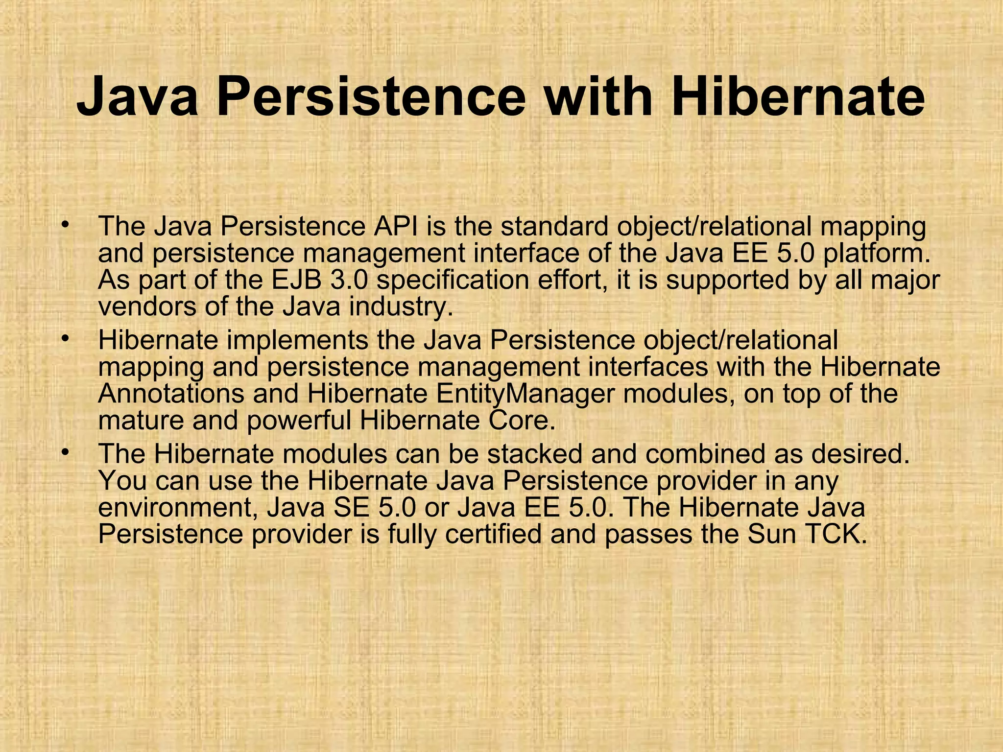 Hibernate presentation | PPT