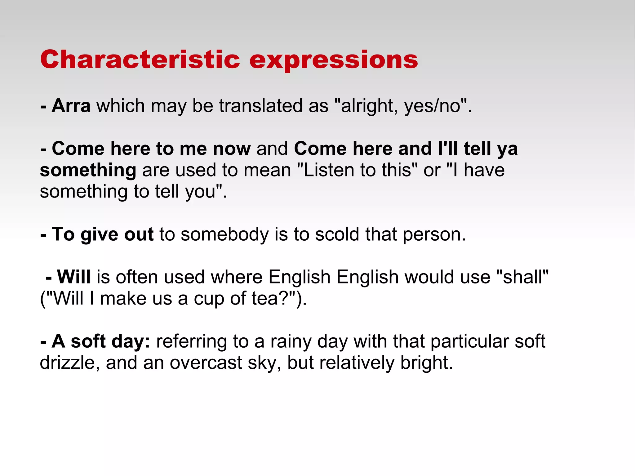 Hiberno english | PPT