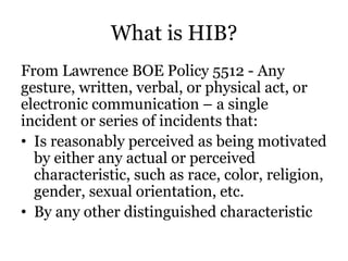 LTPS HIB Training | PDF