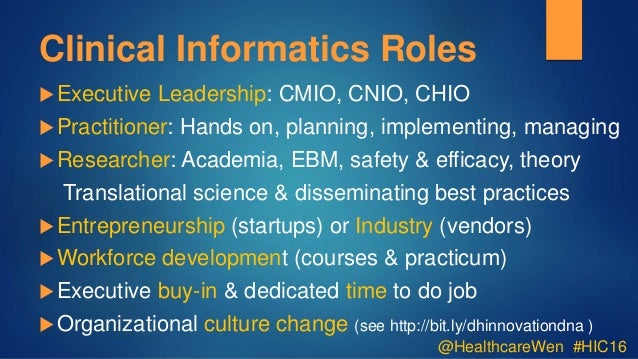 Clinical Informatics: some lessons learned