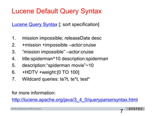 [Hic2011] using hadoop lucene-solr-for-large-scale-search by systex | PDF