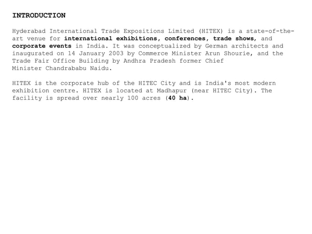 Hyderabad International Convention Centre (HICC) Complete Plans | PPTX