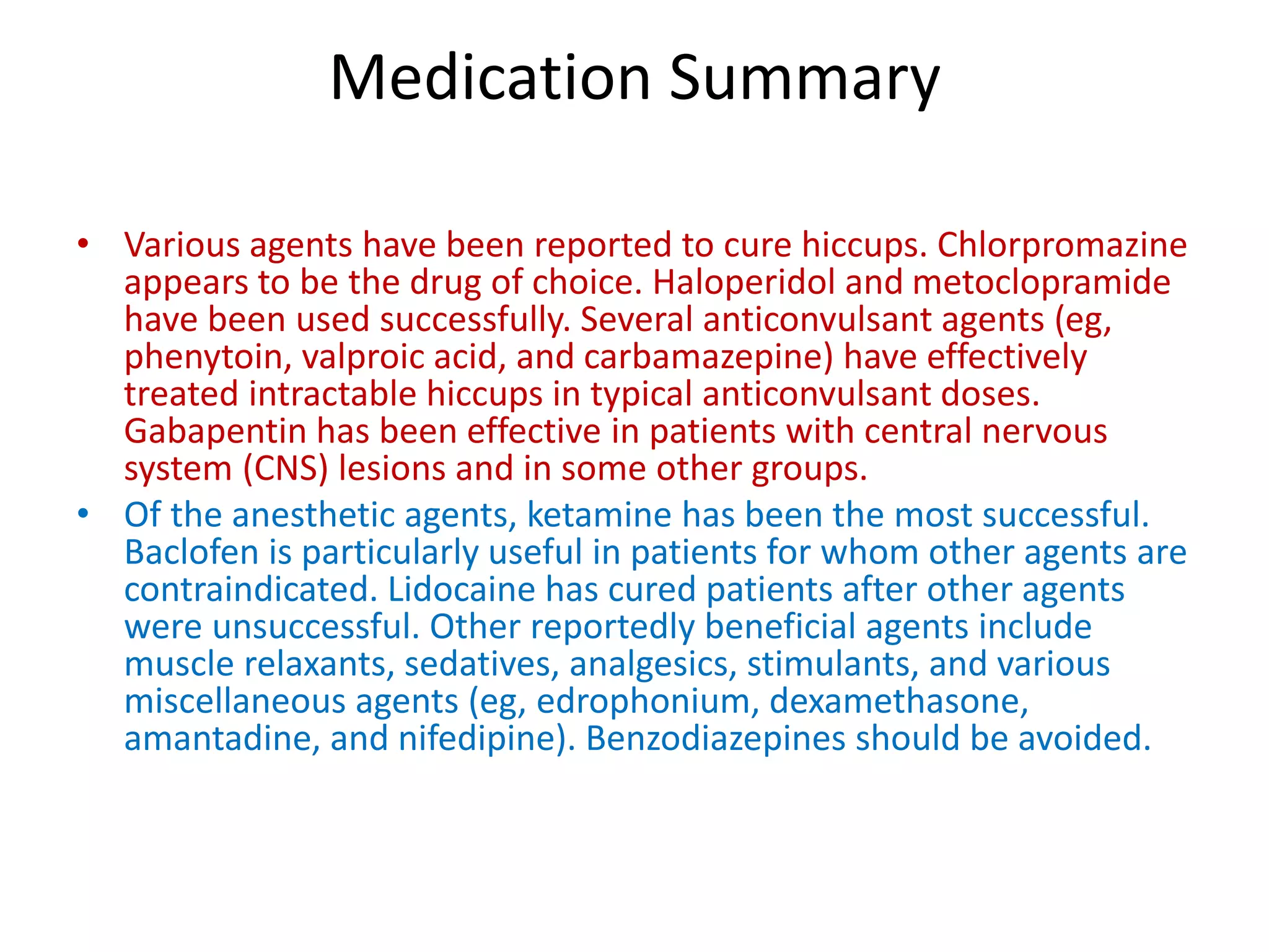 Hiccups treatment & management | PPTX