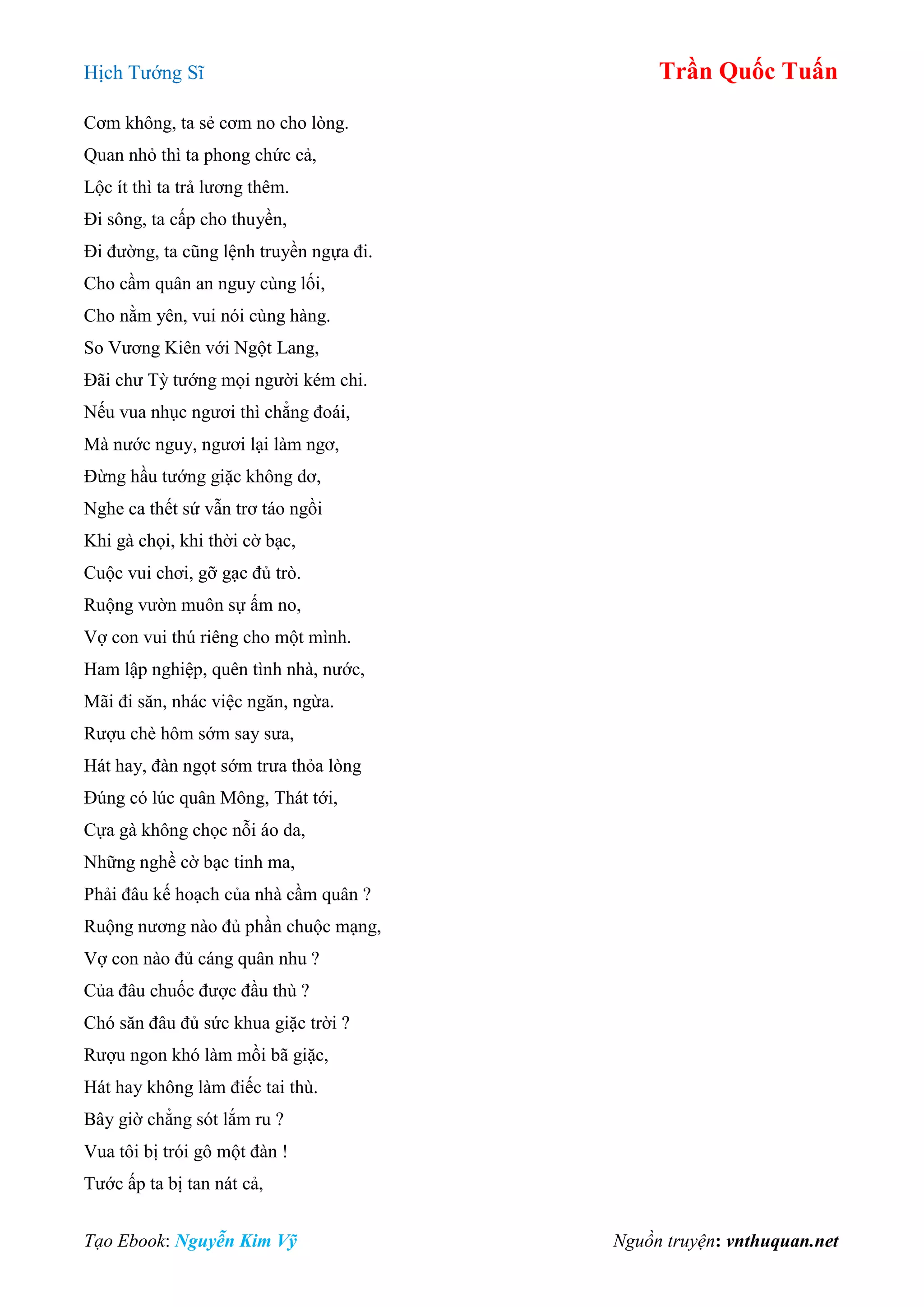 Hich tuong si tran quoc tuan | PDF