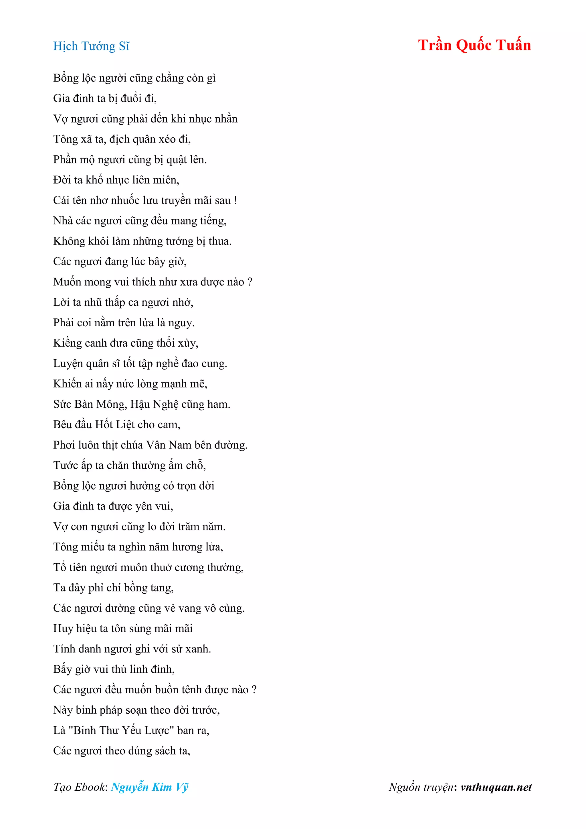 Hich tuong si tran quoc tuan | PDF