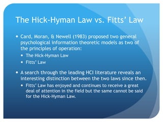 Hick-Hyman & Fitts Law _Jing | PPTX