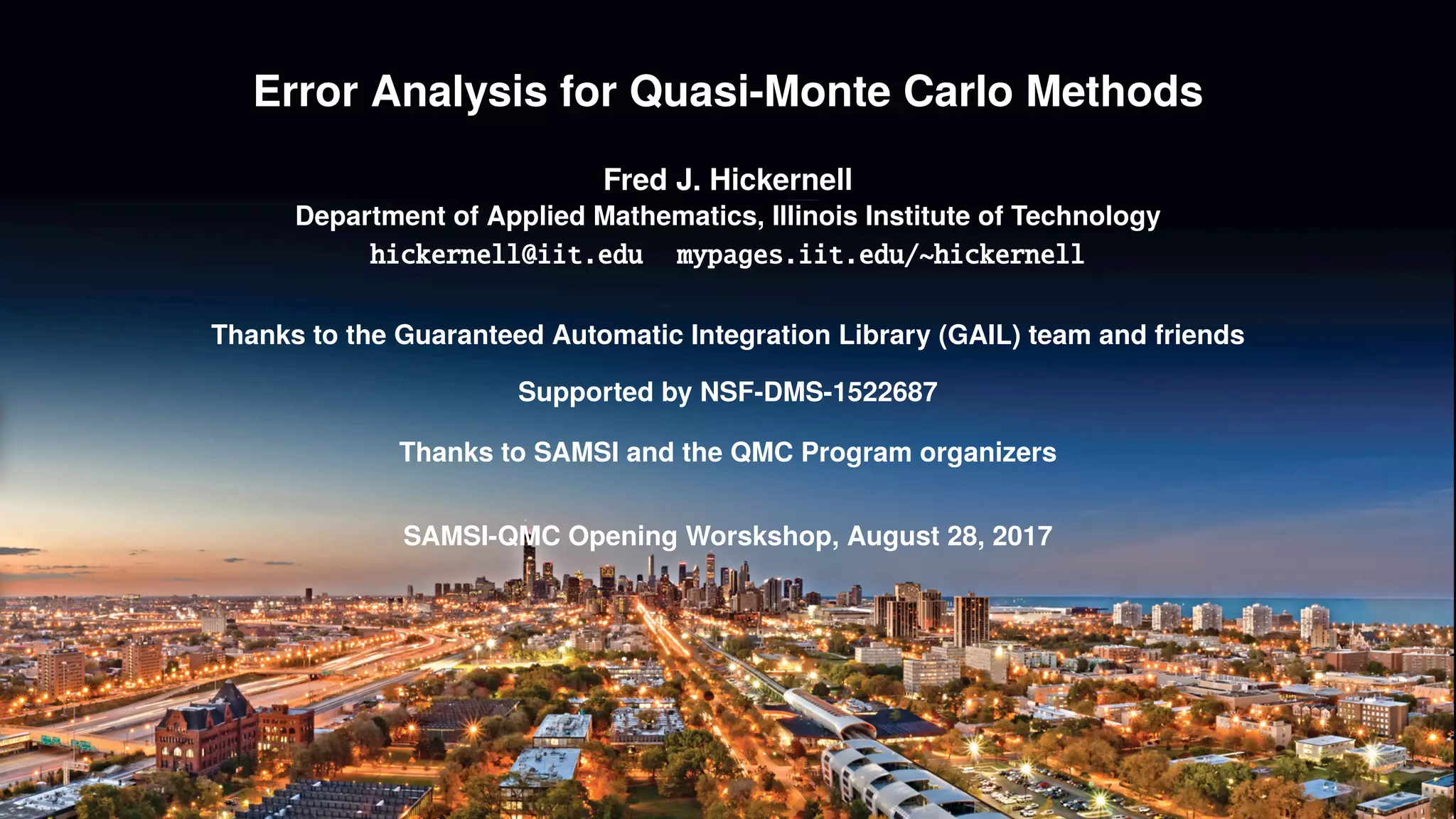 Program on Quasi-Monte Carlo and High-Dimensional Sampling Methods for Applied Mathematics ...